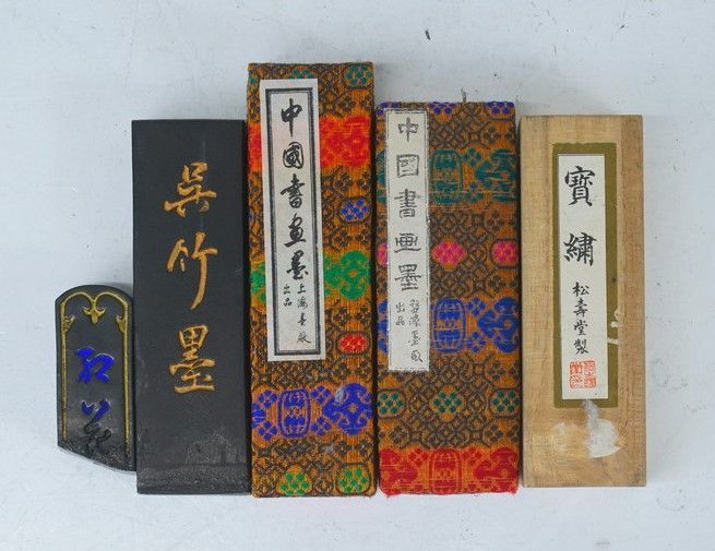 Yahoo!オークション - 2436 中国書道具 文房具 墨 古墨 巻墨 まとめ 唐...