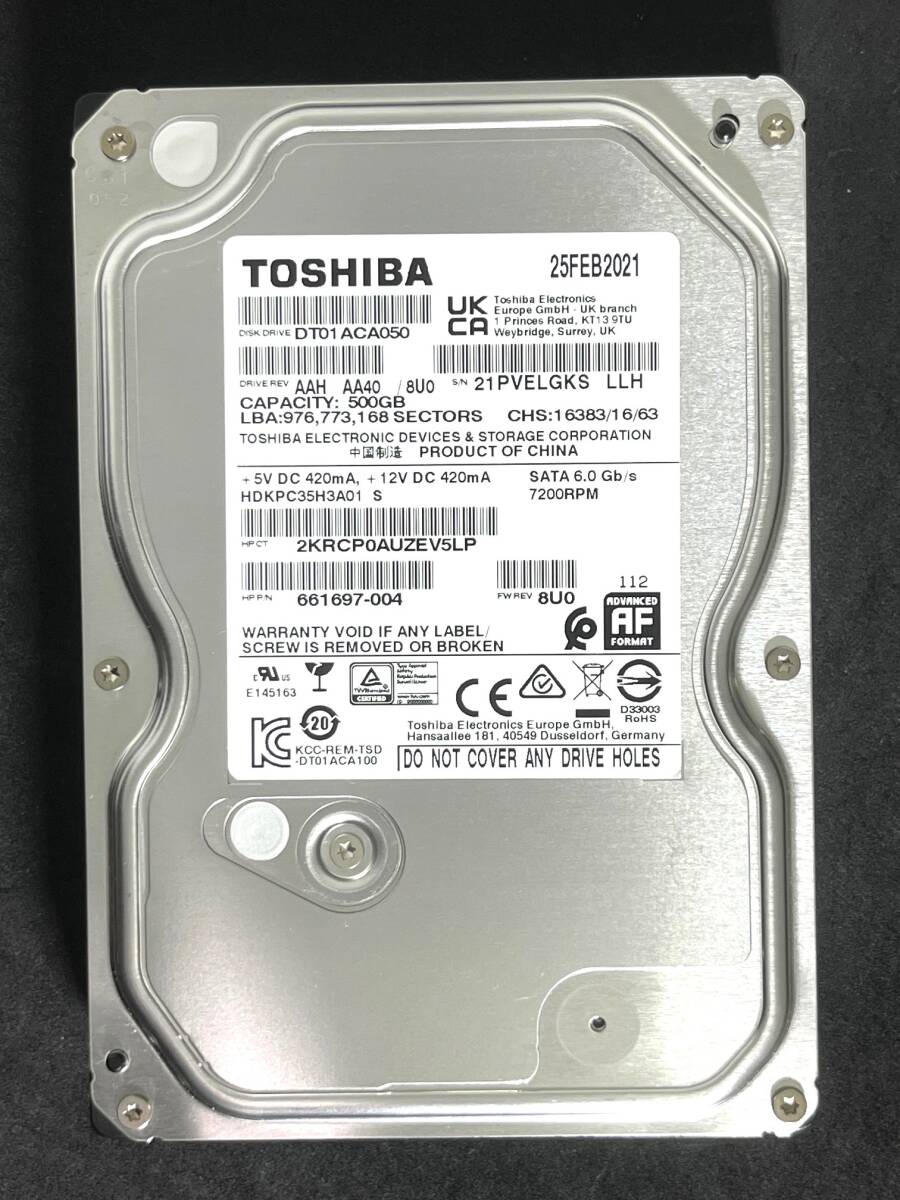 Yahoo!オークション - 500GB 【使用時間 5h】 DT01ACA050 / TOSHIBA ...