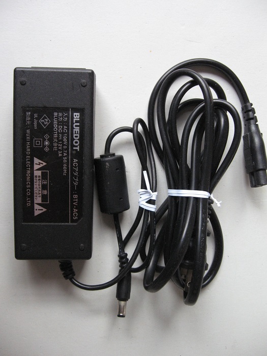 Yahoo!オークション - BLUEDOT ACアダプター BTV-AC5 DC12V 3A 動作...