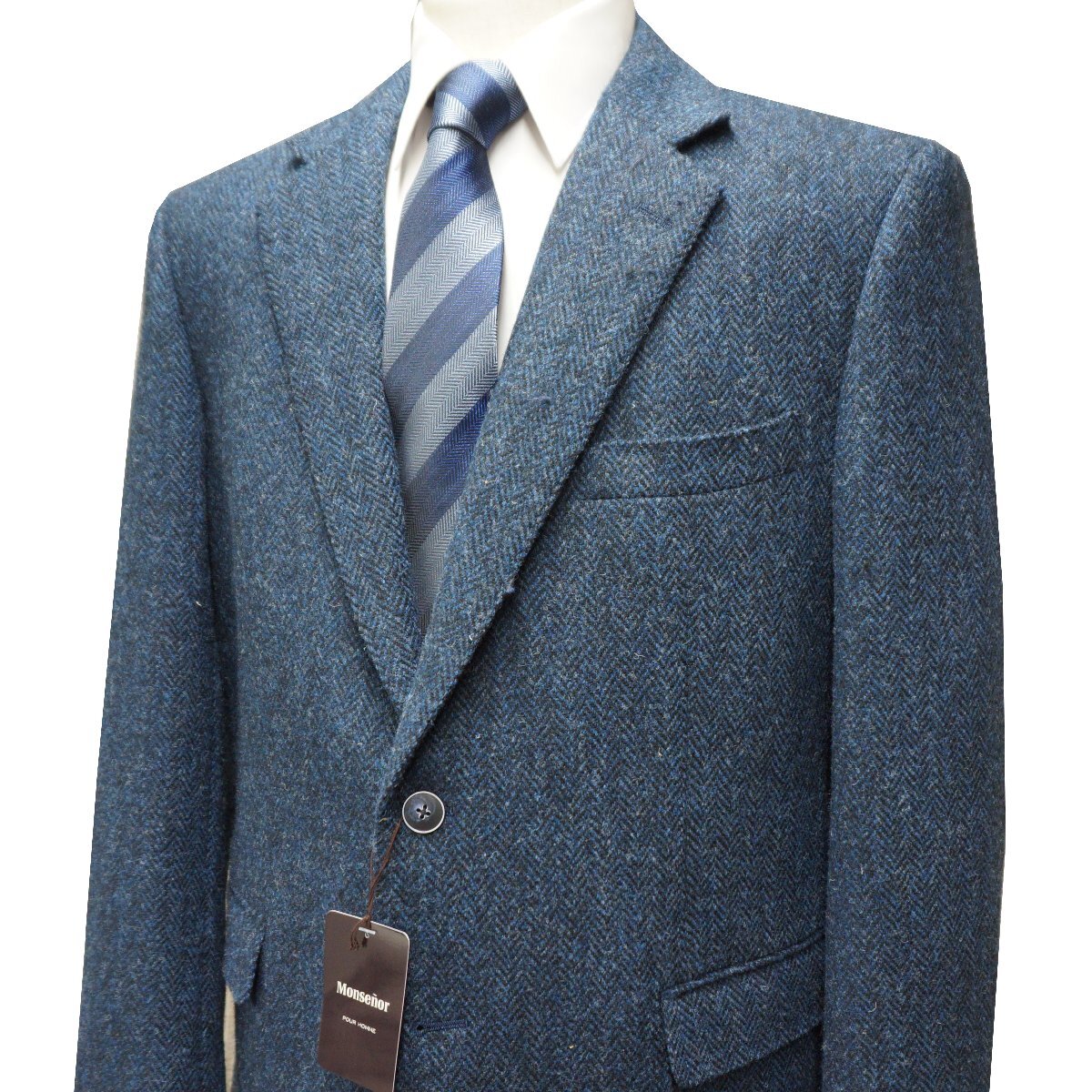 秋冬ジャケット 総裏 本台場仕立て センターベント AMFステッチ ブルー ヘリンボーン 毛100% AB7 180-100-90(XLサイズ以上)｜売買されたオークション情報、yahooの ...