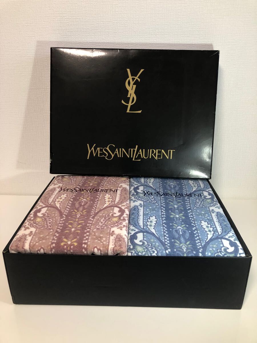 2-96 YVES SAINT LAURENT YSL イヴサンローラン 綿毛布 毛布 ピンク ブルー 寝具 セット 箱付き 3621-8310(その他)｜売買されたオークション情報 ...