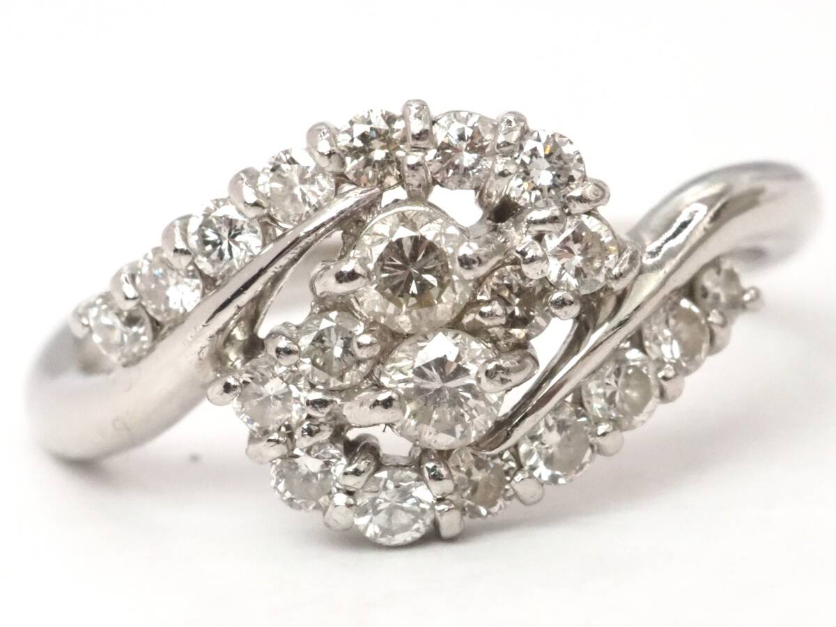 Yahoo!オークション - 【6051A】Pt900 天然ダイヤモンド 0.50ct/3.2g/...