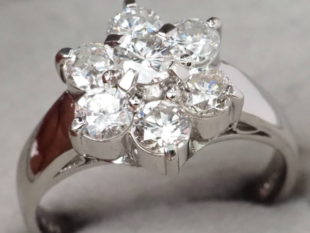 Yahoo!オークション - 【5680M】Pt900 天然ダイヤモンド 1.01ct/4.9g/...