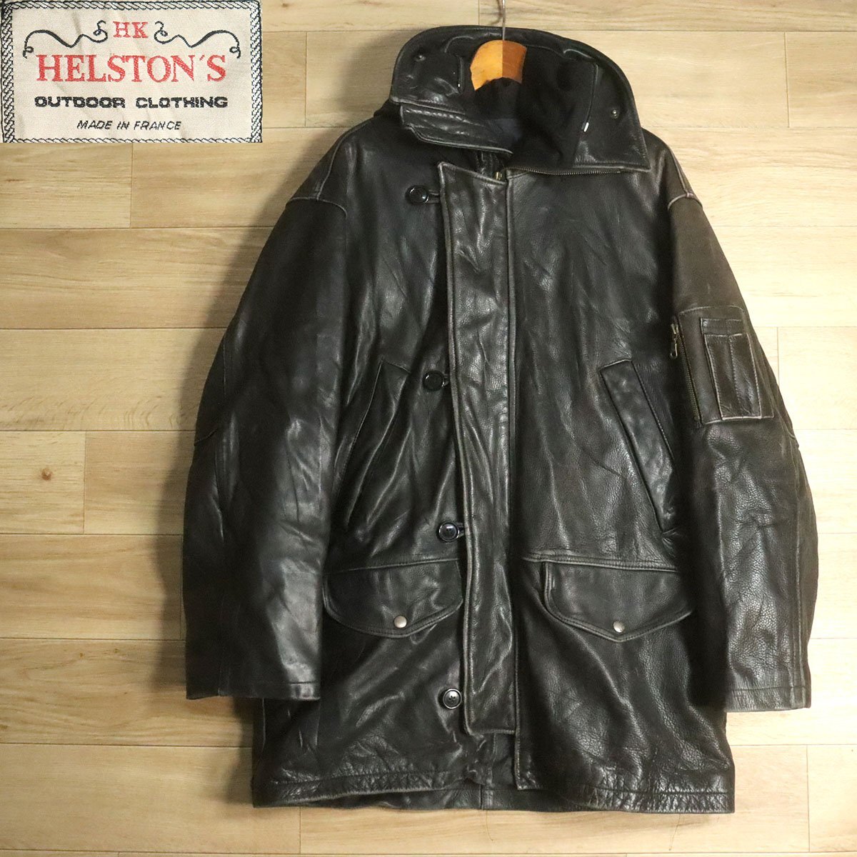 Yahoo!オークション - J3R/Y1.16-2 フランス製 HELSTON'S レザージャケ...