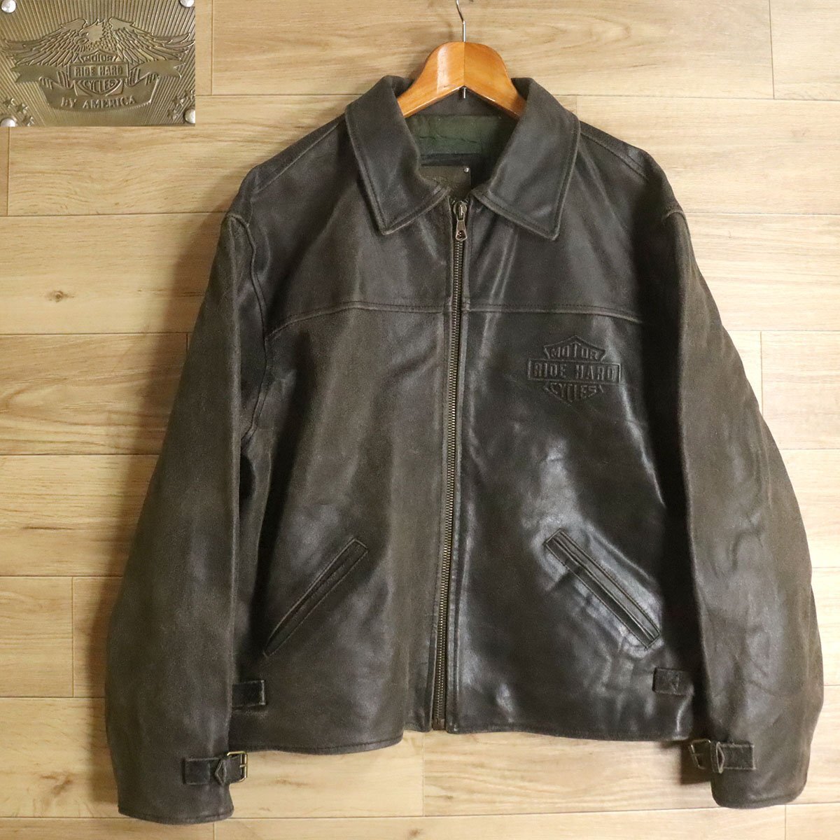 Yahoo!オークション - I11T/O12.12-3 アメリカ古着 DAVIDSON MOTORS レ...