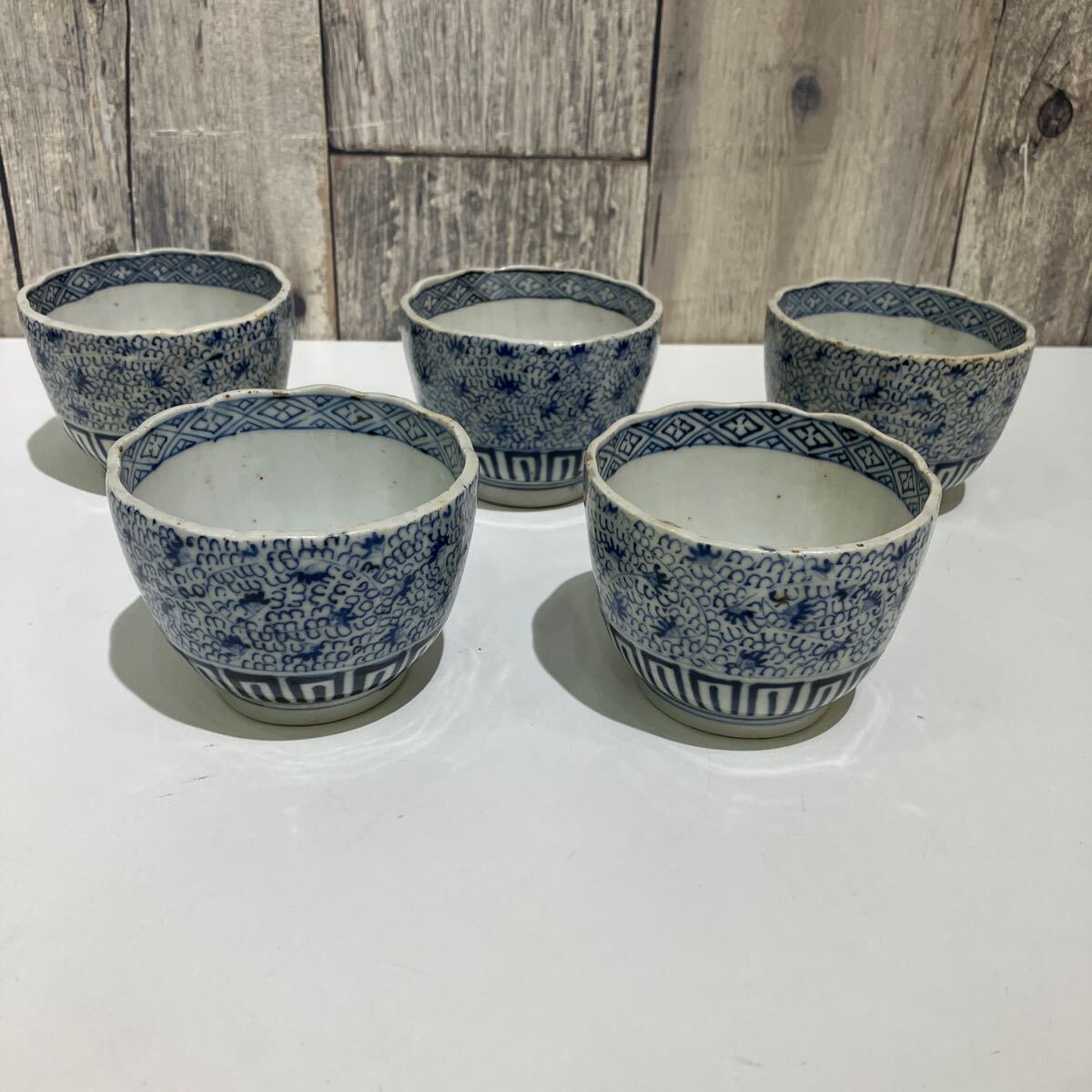 Yahoo!オークション - 5465-2 古伊万里 染付 そば猪口 江戸時代 或化年...