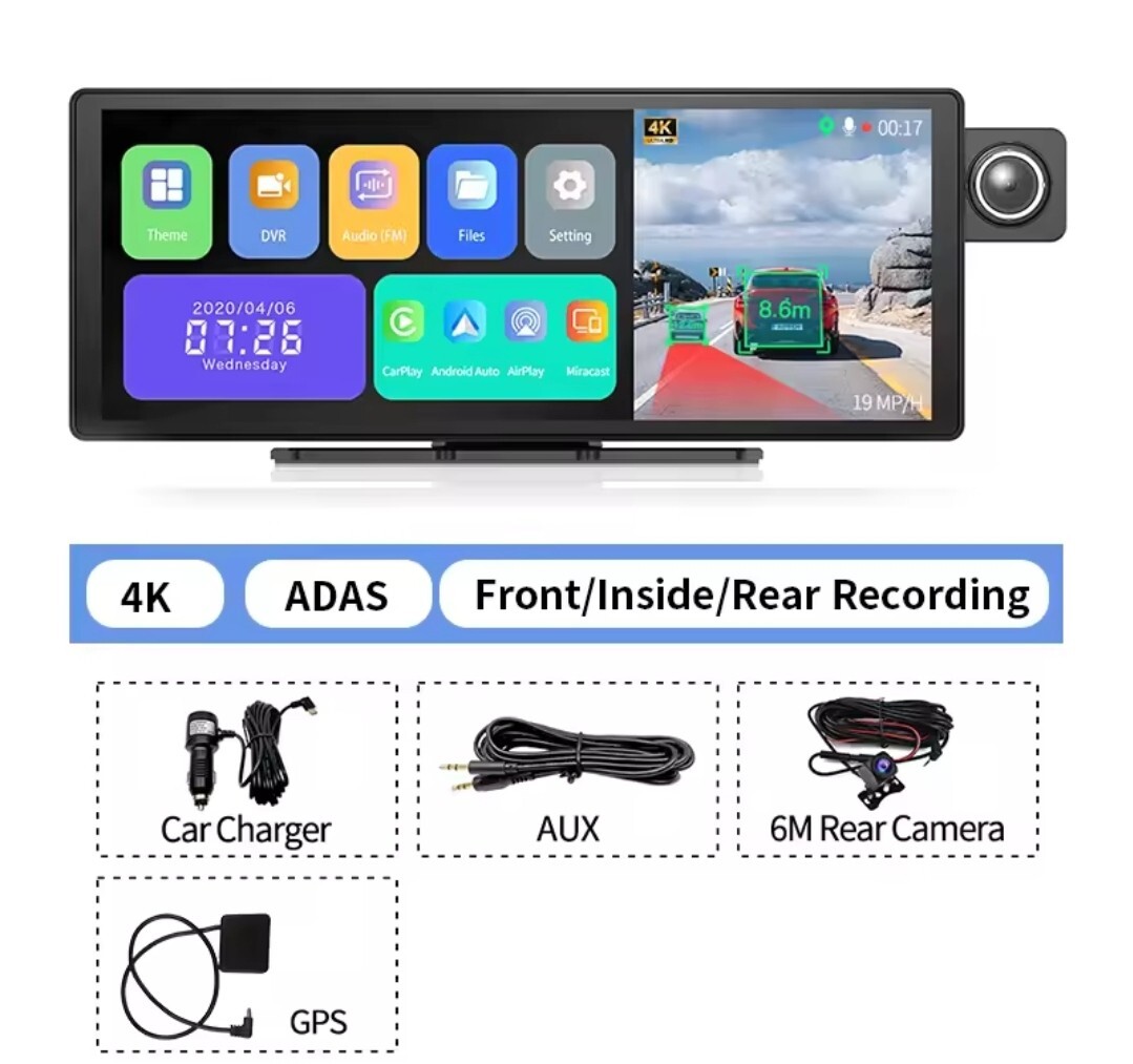 Yahoo!オークション - 未使用11 インチH50 ダッシュ カム 4K ADASワイ...