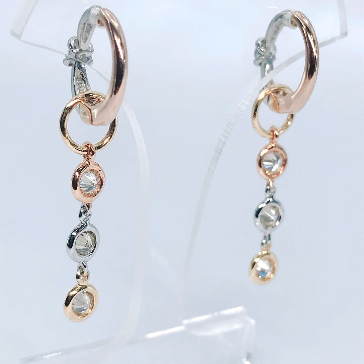 Yahoo!オークション - GSTV ダイヤモンド 0.44ct フープ ピアリング イ...