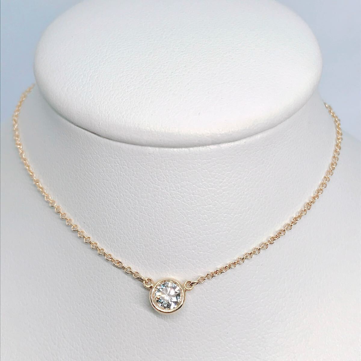 0.25ct ティファニー バイザヤード ネックレス 750 K18 イエローゴールド 1粒 ダイヤ 鑑定書付き VVS1 TIFFANY&Co. 一粒(イエローゴールド)｜売買された ...