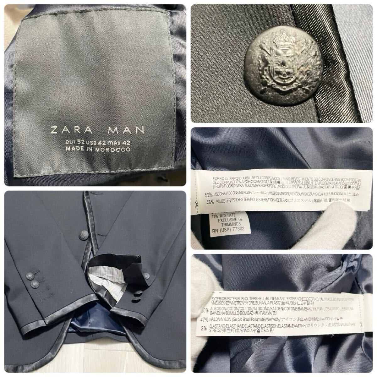 Yahoo!オークション - ZARA MAN【2XLサイズ位 美品】タキシードジャケ...