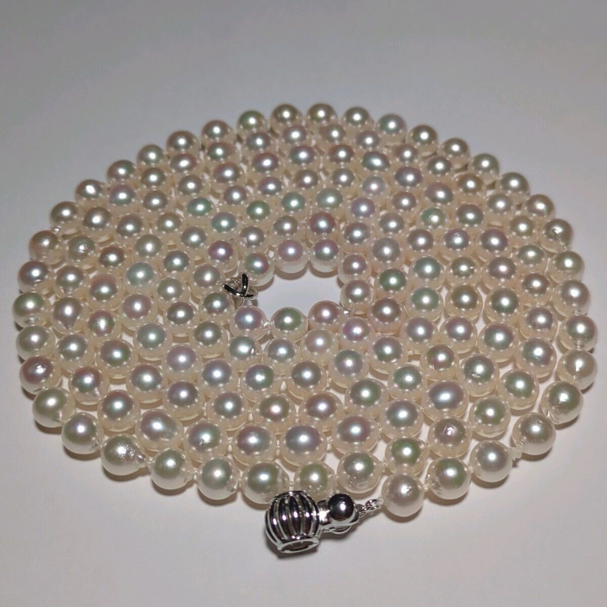 Yahoo!オークション - 【ロング 146cm クリッカー式】114g アコヤ真珠 ...