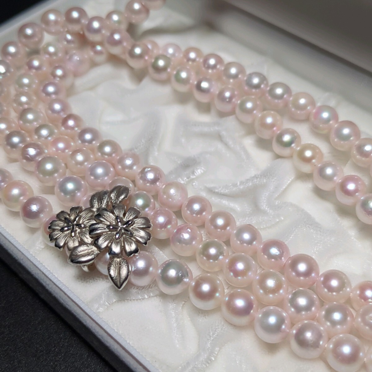 Yahoo!オークション - 【ロング115cm 8.0-8.5mm】114g アコヤ真珠 干渉...