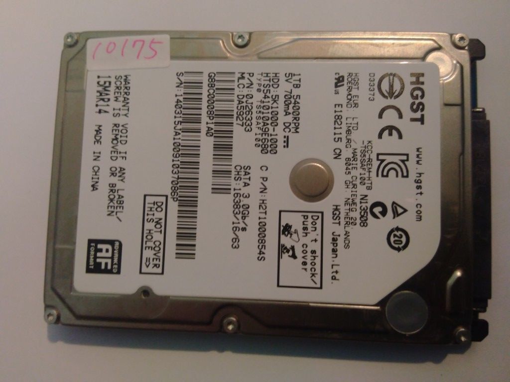 Yahoo!オークション - 10175時間 1TB ／HGST 正常判定