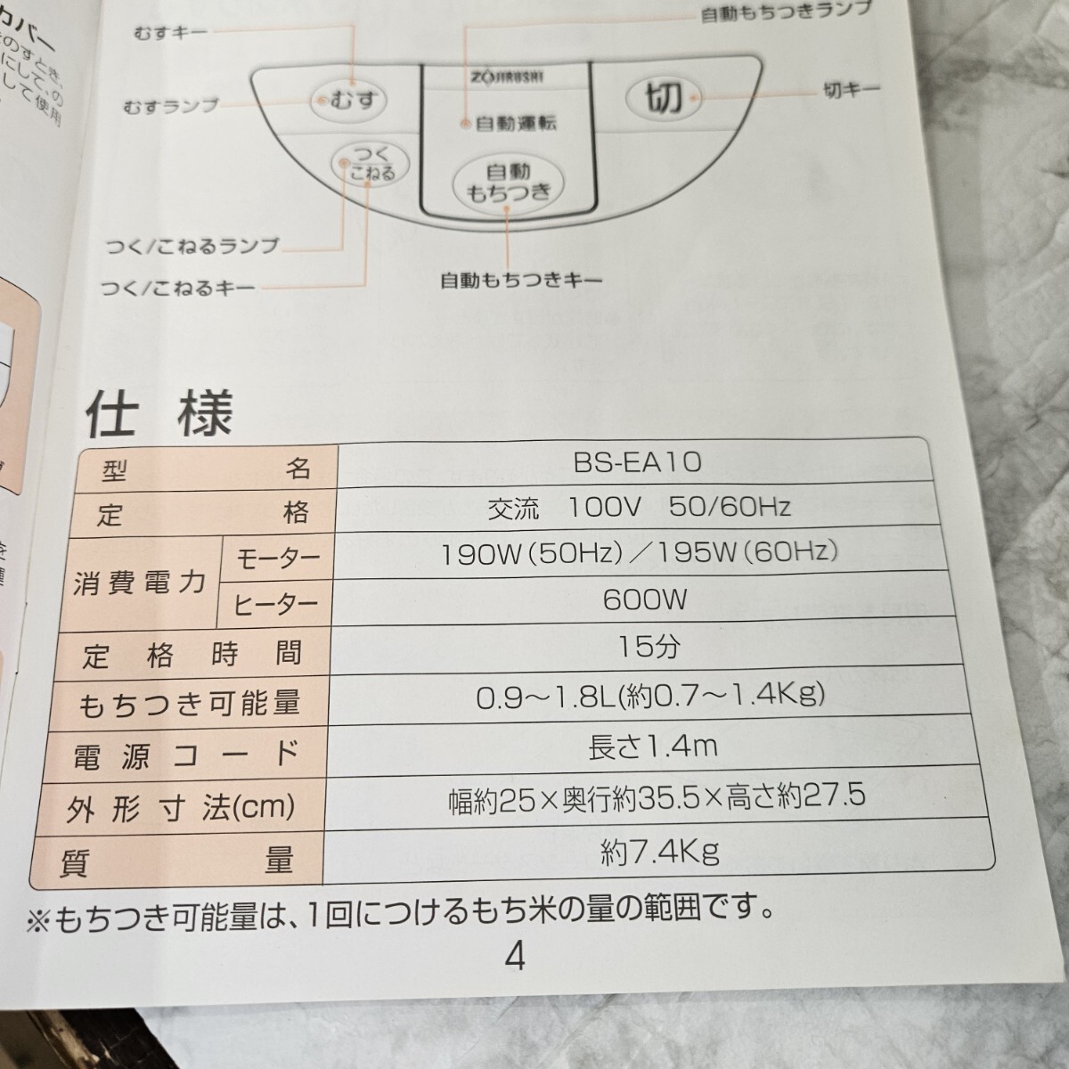 Yahoo!オークション - 【美品】ZOJIRUSHI 力もち もちつき機 ホワイト ...