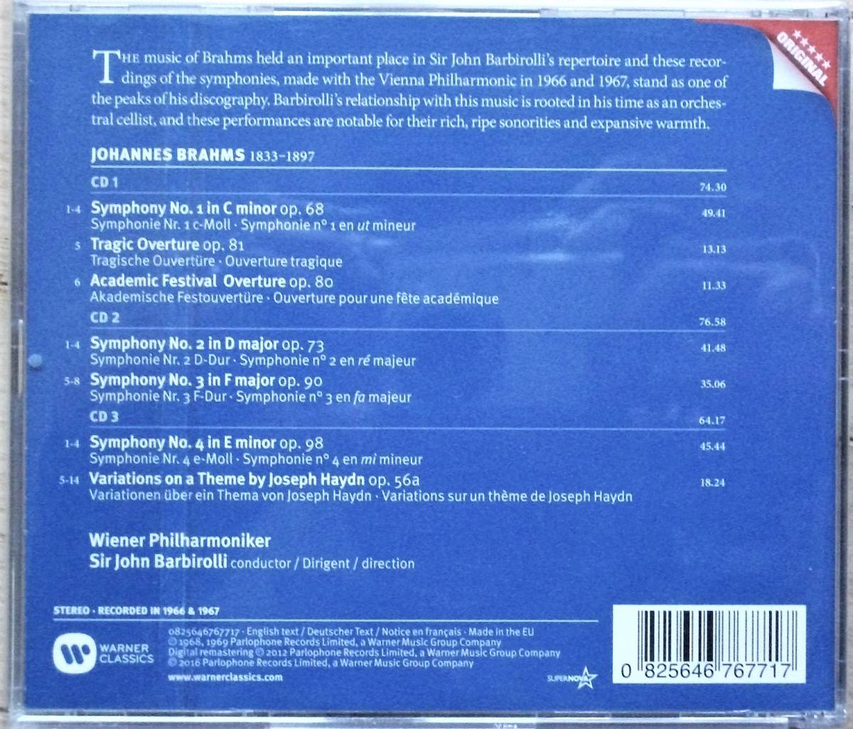Yahoo!オークション - 極稀3CD Barbirolli Wien VPO Brahms Symphonie...