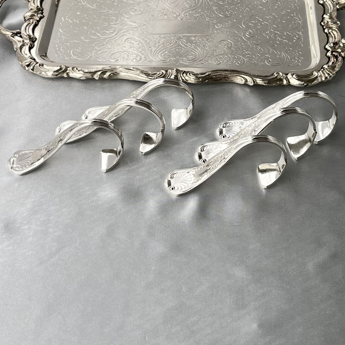 英国】キングスパターンのナプキンホルダー 6個 【シルバー 英国】キングスパターンのナプキンホルダー 6個 【シルバー