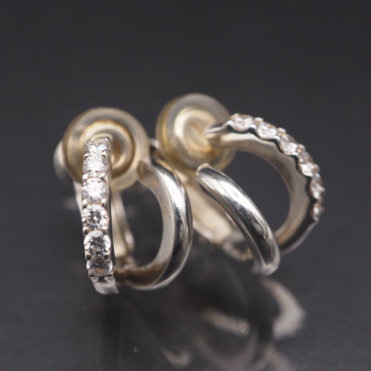 Yahoo!オークション - G024 ダイヤモンド風 SILVER925刻印 イヤリング ...