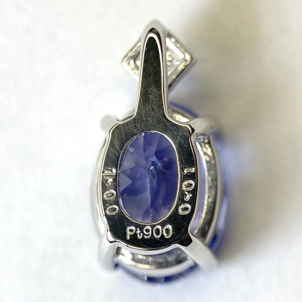 Yahoo!オークション - JN329-1 Pt900 6x8mm タンザナイト 1.0ct ペンダ...