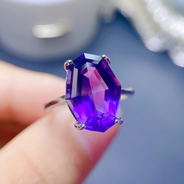 Yahoo!オークション - 鑑別付き 天然アメジストリング 10 14mm 925シル...