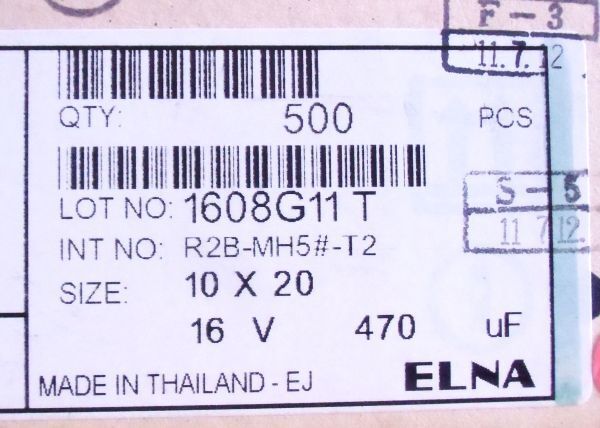 Yahoo!オークション - [4個] ELNA RBP2 16V 470uF 無極性コンデンサ 絶...