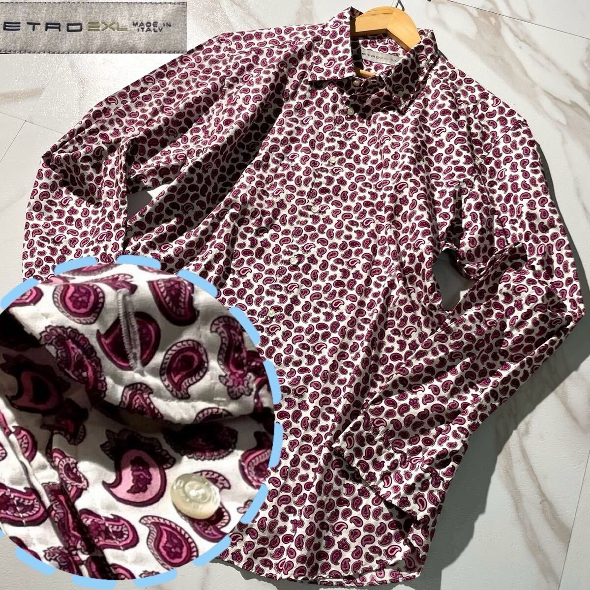 Yahoo!オークション - 極美品/驚愕のXXL 洗濯可 エトロ ETRO 白タグ ド...