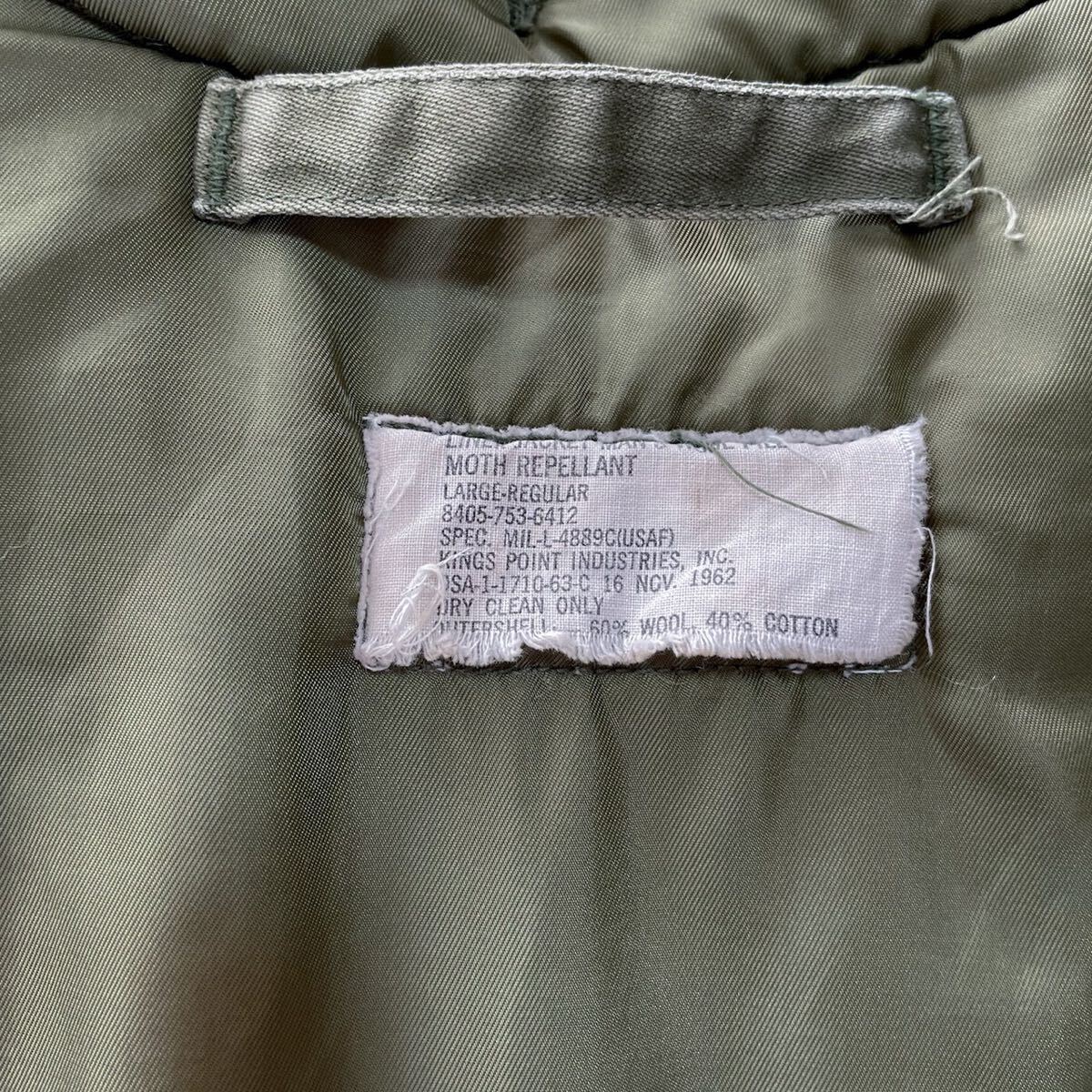 Yahoo!オークション - 60s USAF 米軍 キャトルジャケット用 パイル ラ...