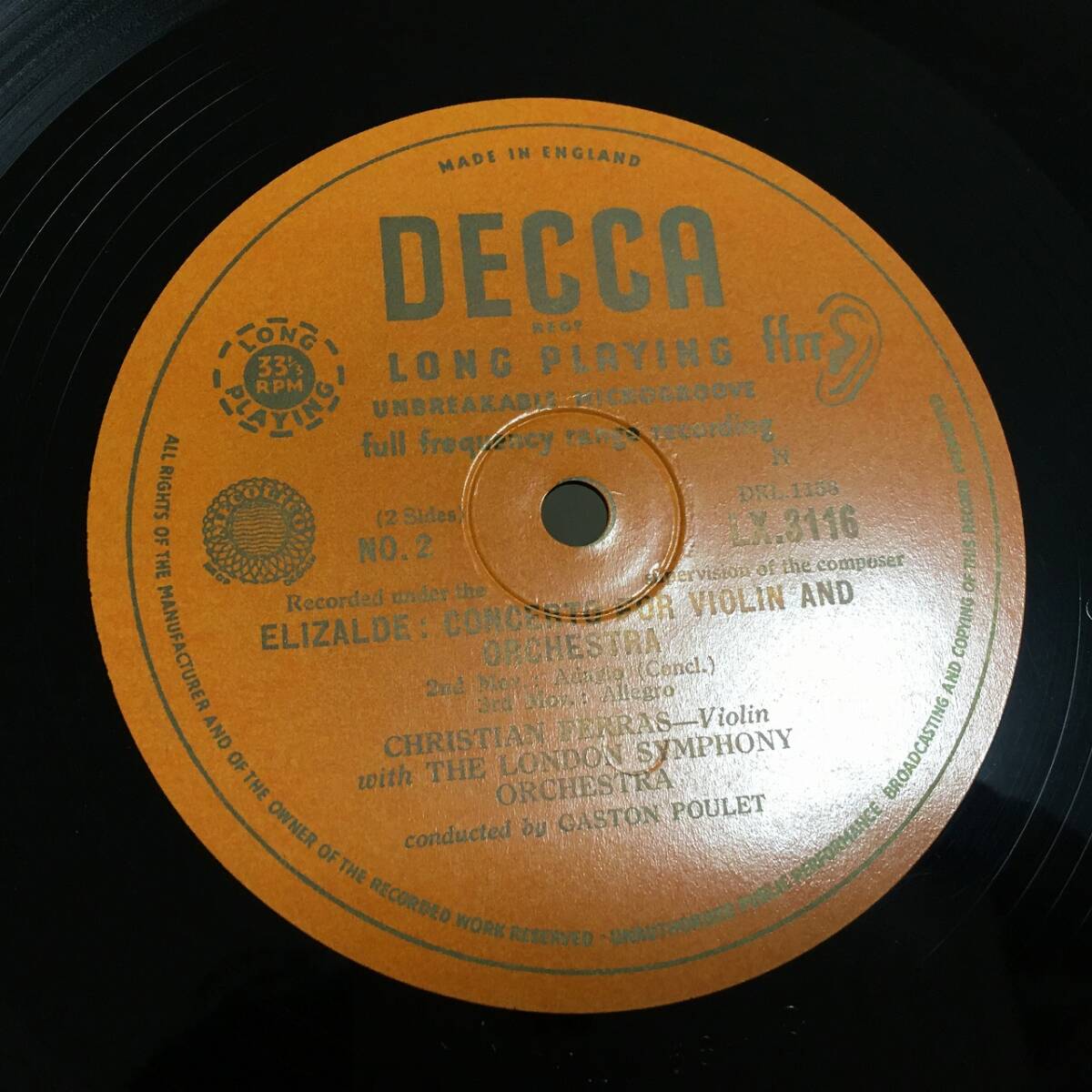 Yahoo!オークション - 英盤 DECCA フェラス(Vn) エリザルデ ヴァイオリ...