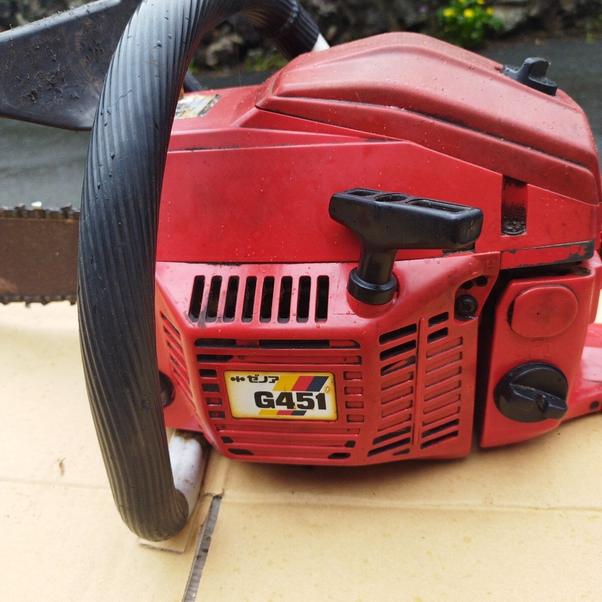 Yahoo!オークション - ゼノアエンジンチェーンソー G451 ブレーキ付き ...