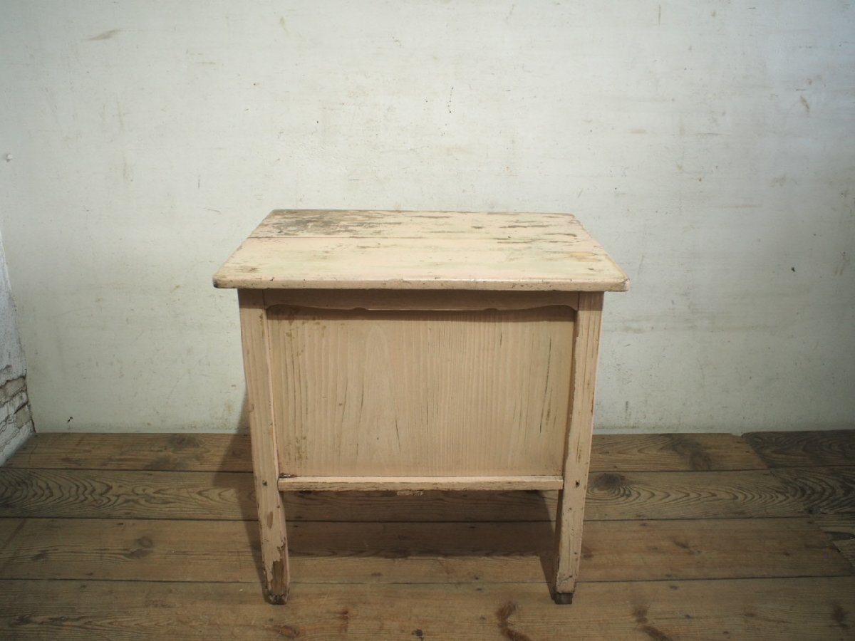 Yahoo!オークション - タN0366 天板W60 5cm×D47cm 可愛いペンキの古い...