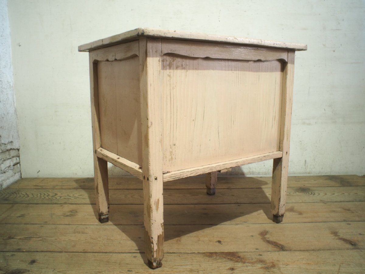 Yahoo!オークション - タN0366 天板W60 5cm×D47cm 可愛いペンキの古い...