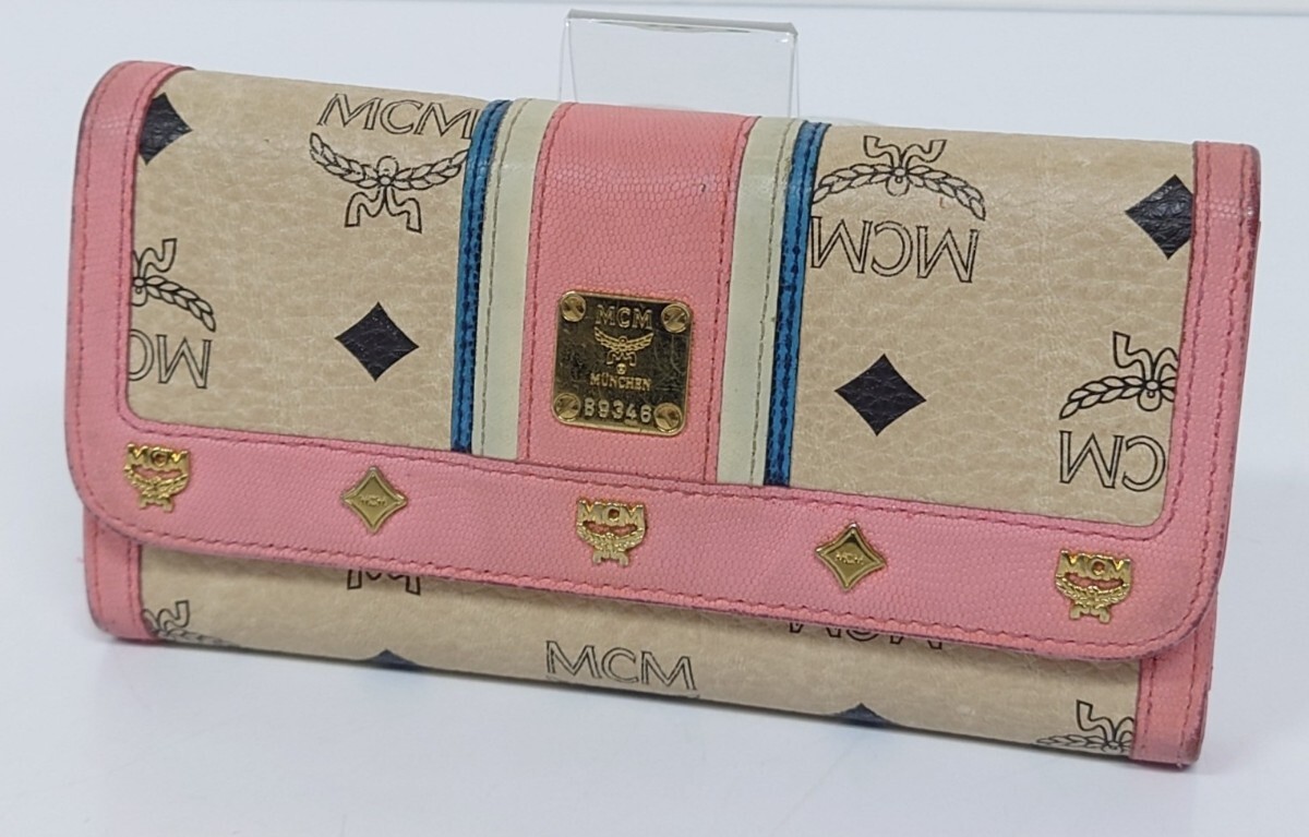 Yahoo!オークション - 【M158】 MCM 長財布 エムシーエム ロングウォレ...