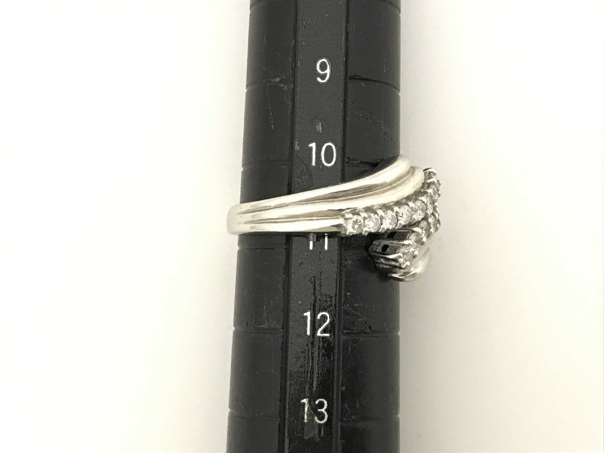 Yahoo!オークション - プラチナ リング D0.41ct PT850 6.5g 宝石 ダイ...