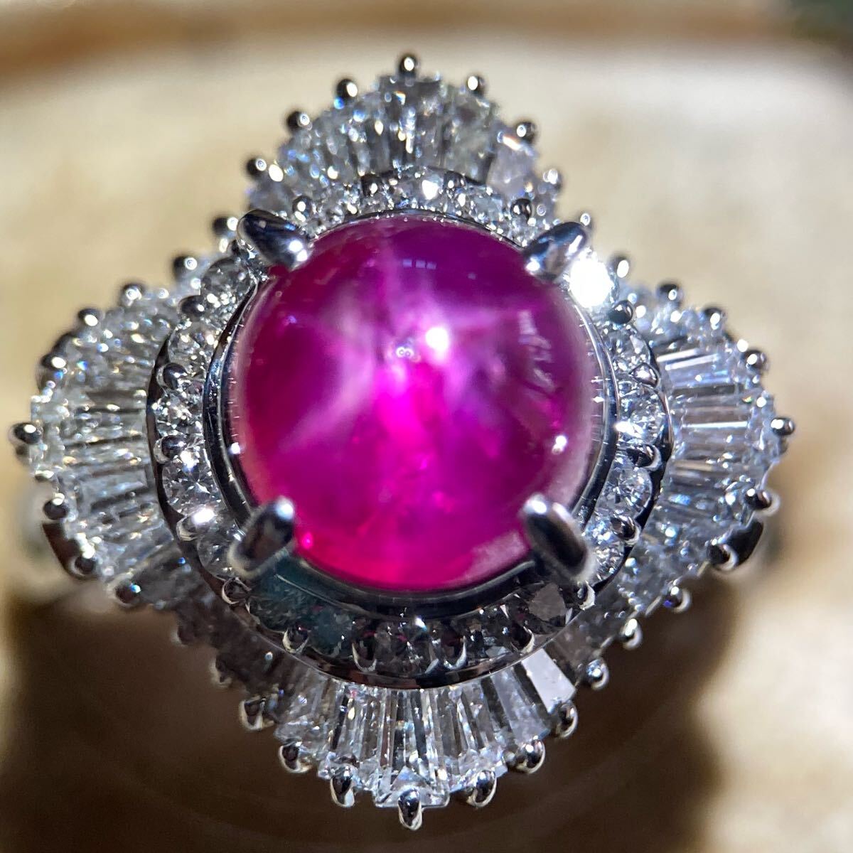 Yahoo!オークション - pt900 ビルマ産非加熱スタールビー3.66ct D1.20c...