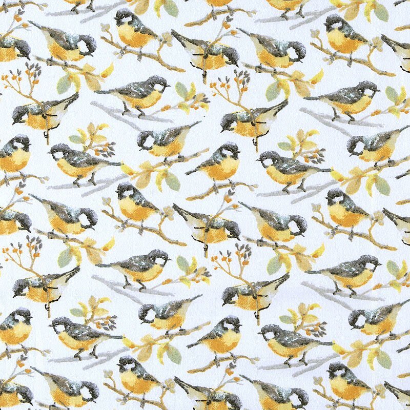 Yahoo!オークション - 3W-4288 小鳥 オールオーバー/ホワイト シーティ...