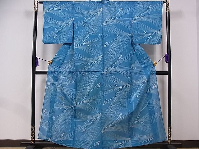 Yahoo!オークション - 平和屋着物 夏物 小紋 絽 枝花文 洗える着物 fb7...