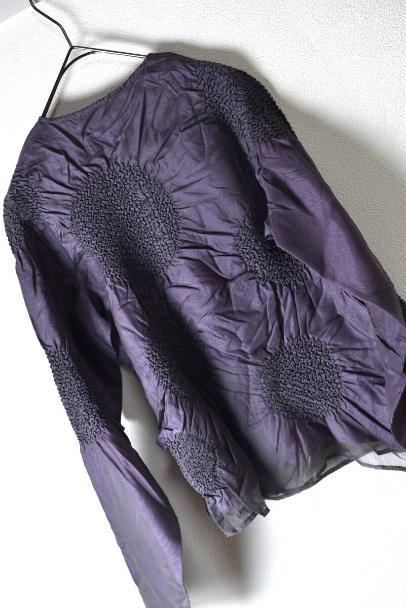 PEPLUM】YOSHIKI HISHINUMA ブラウス シワ加工 チェック PEPLUM】YOSHIKI HISHINUMA ブラウス シワ加工 チェック