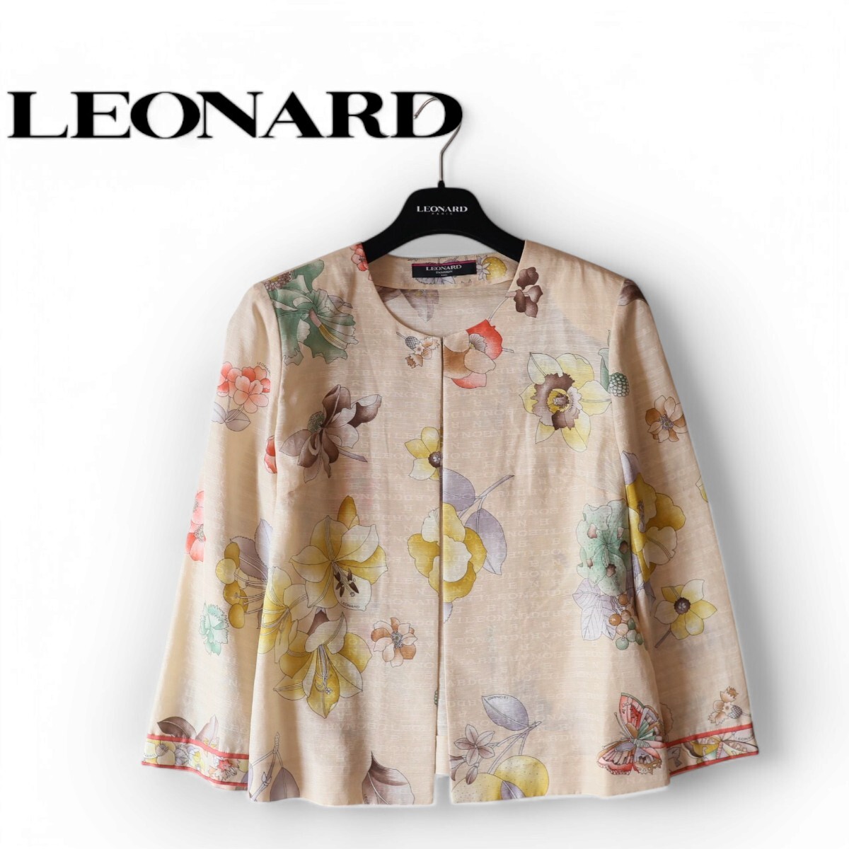 新品同様☆レオナール LEONARD ☆春の軽羽織り☆ ジャケット感覚 新品同様☆レオナール LEONARD ☆春の軽羽織り☆ ジャケット感覚