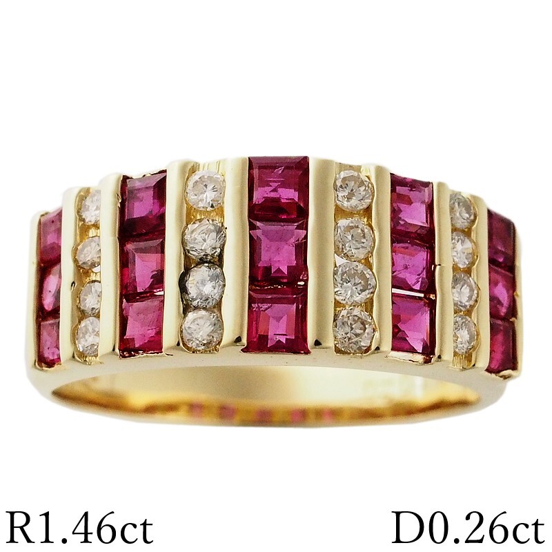 Yahoo!オークション - ジュエリーマキ ルビー/1.46ct ダイヤ/0.26ct リ...