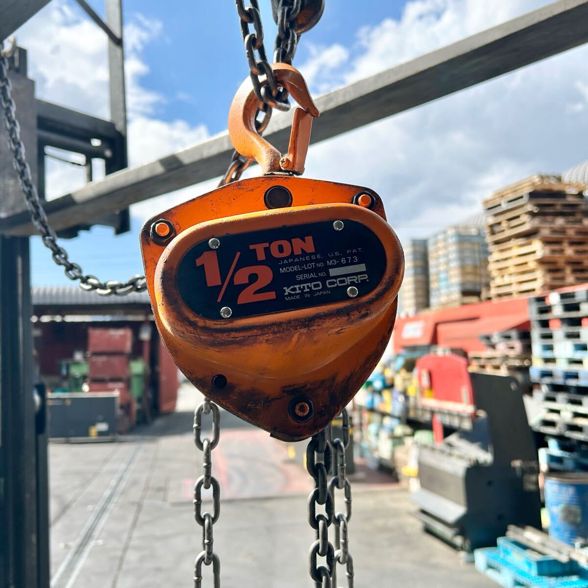Yahoo!オークション - T9993 KITO キトー 手動チェーンブロック 1/2ton...