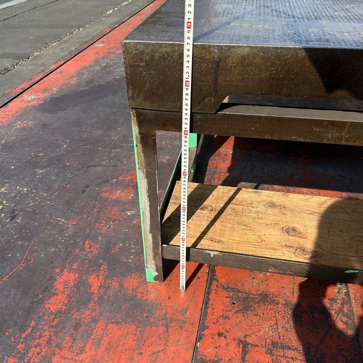 Yahoo!オークション - T79 鉄定盤 作業台 定盤本体は約90.5×120.5cm