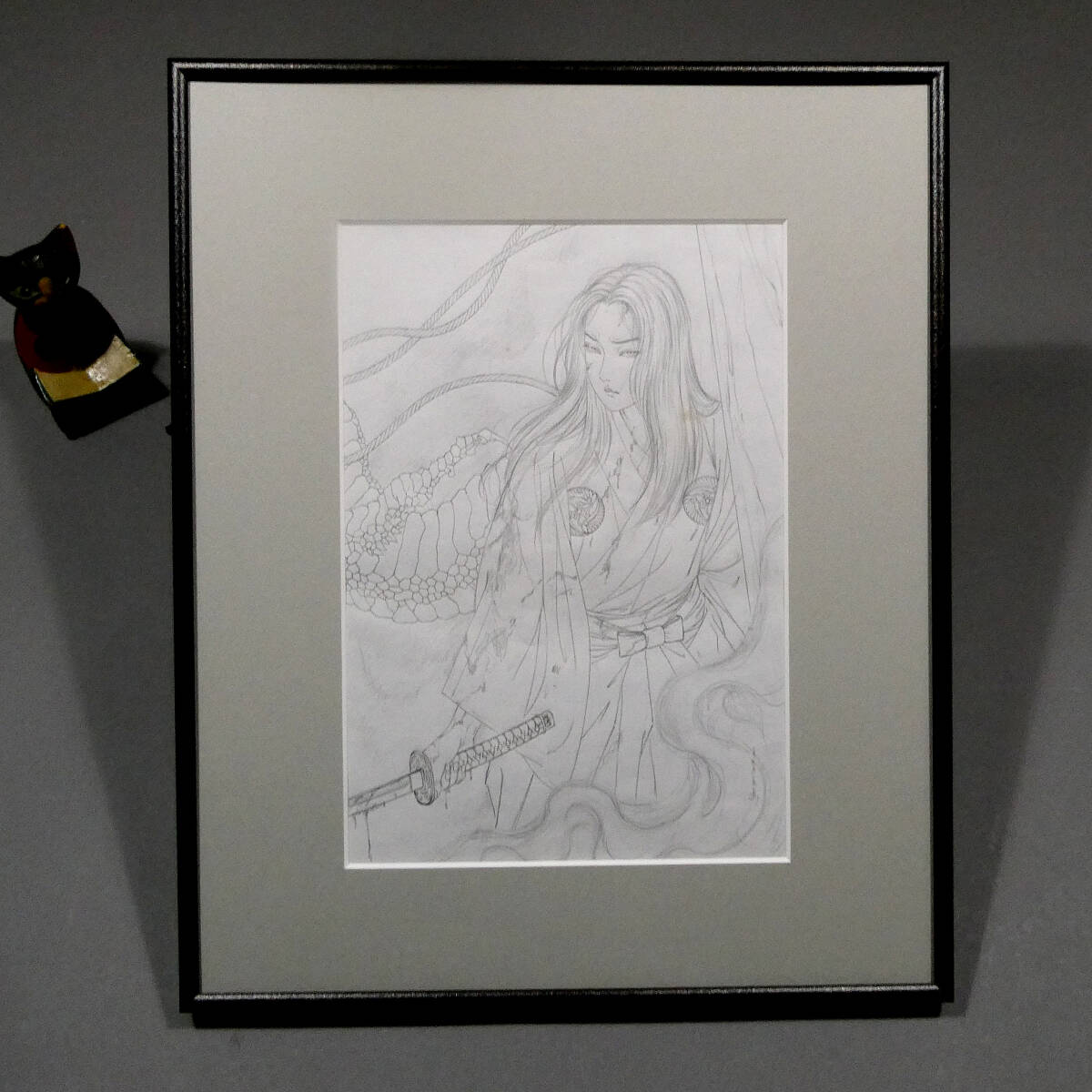 山本タカト◇自筆肉筆 真筆 原画 画稿◇「血まみれ図書之助 山本タカト◇自筆肉筆 真筆 原画 画稿◇「血まみれ図書之助