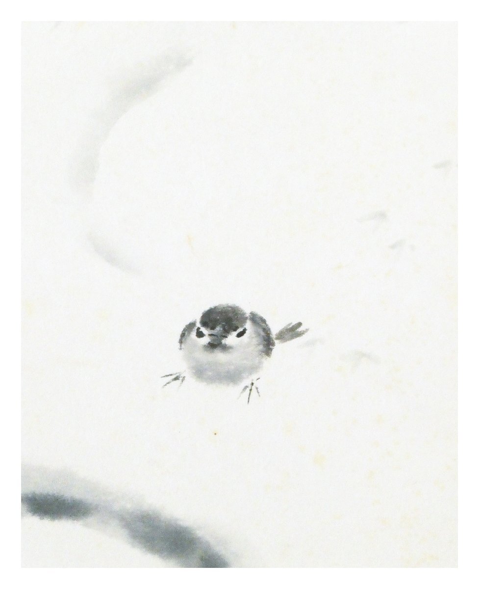 祥【真作】穐月明「雪の庭」水墨画78.6×49.5cm 共シール 和歌山 祥【真作】穐月明「雪の庭」水墨画78.6×49.5cm 共シール 和歌山