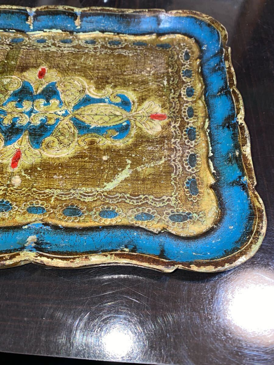 Yahoo!オークション - 管 S76 詳細不明 アンティーク 木製 トレイ イタ...