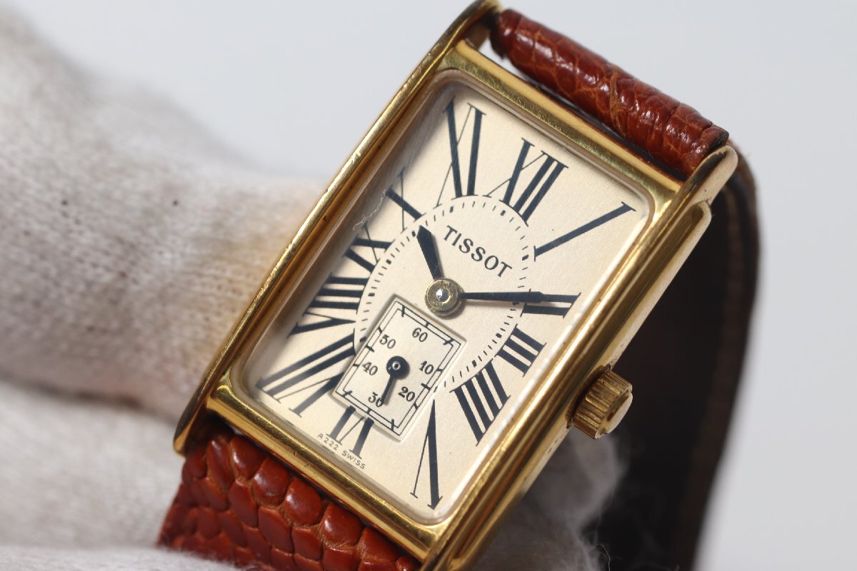 Yahoo!オークション - TISSOT ティソ A222 スクエア クオーツ レディ...