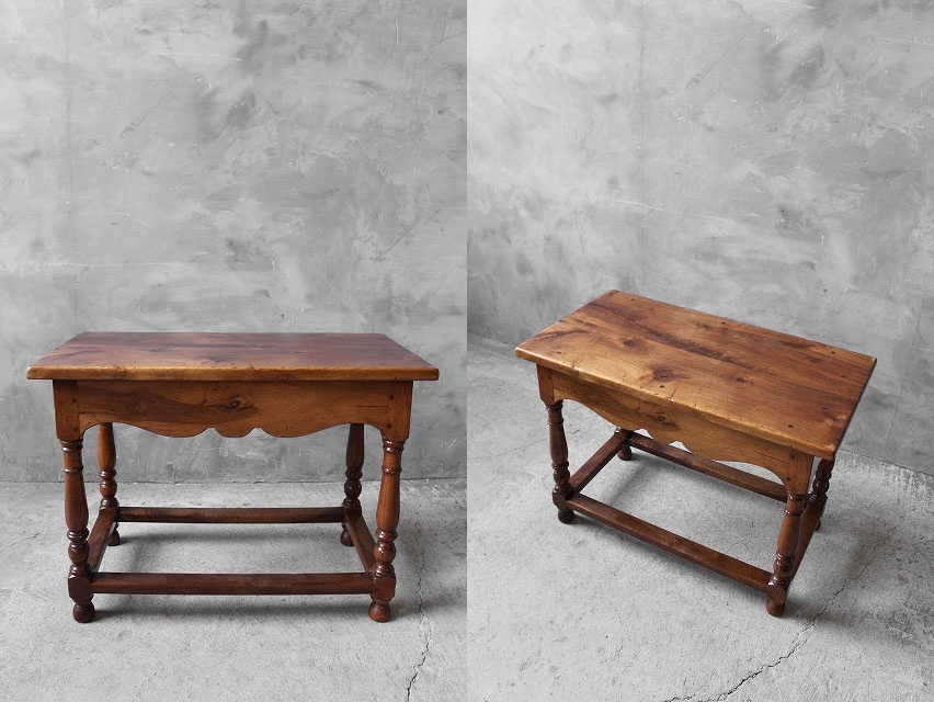 Yahoo!オークション - アンティーク フランス ウッド ローテーブル [ft...