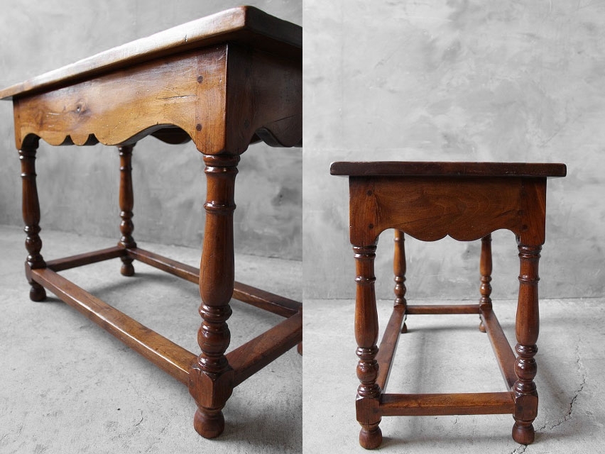 Yahoo!オークション - アンティーク フランス ウッド ローテーブル [ft...