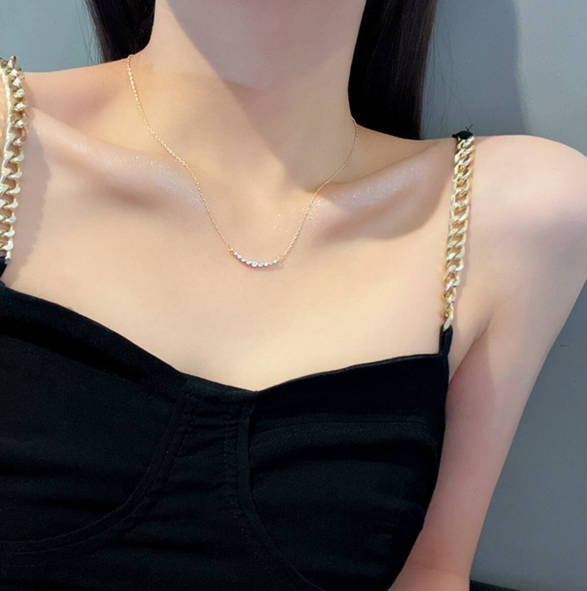 Yahoo!オークション - ワンポイントダイヤモンドCZ 18金 18KGP ネック...