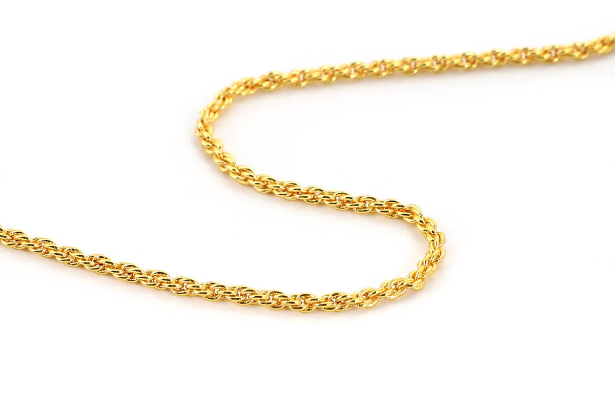 Yahoo!オークション - 18KGP 18金 鍍金 麻ひもチェーン ゴールドネック...