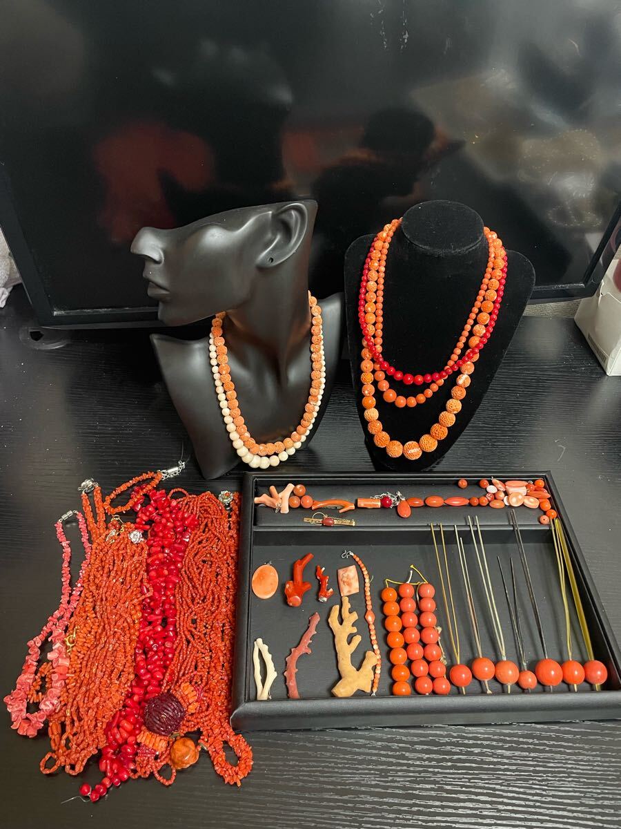 Yahoo!オークション - 『超希少』 1円〜 赤珊瑚 大量 K18 5g程 大玉複...