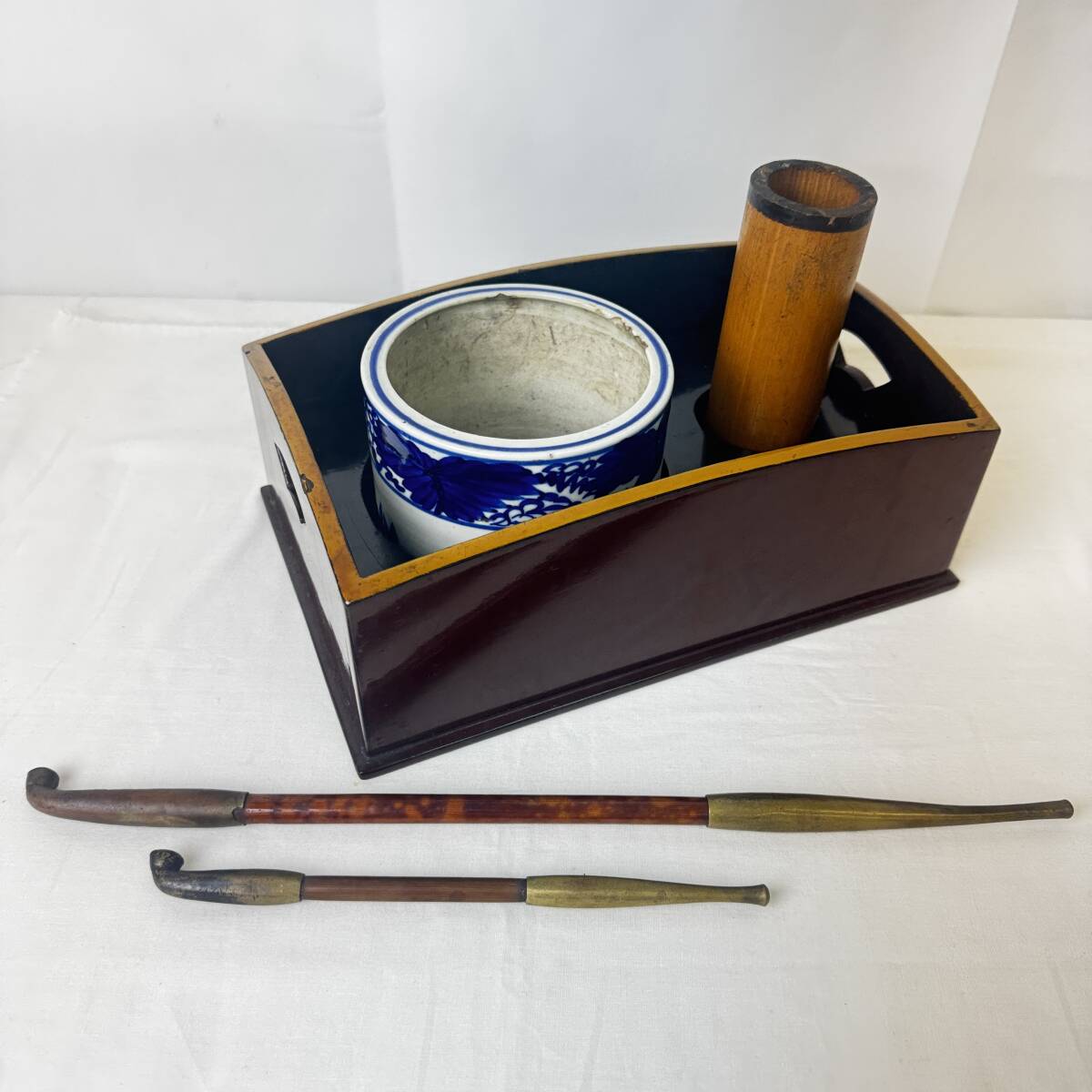 Yahoo!オークション - 【KM26】キセル 煙草盆セット たばこ盆 火入れ ...